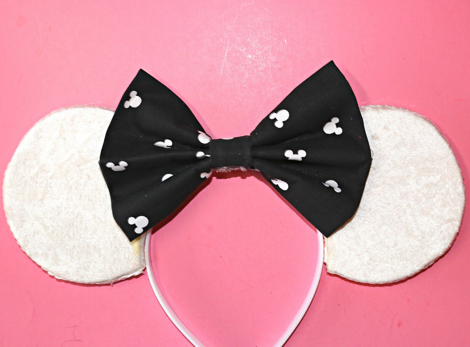 White Velvet Minnie Ears Mouse Ears Mickey Ears Minnie | Etsy