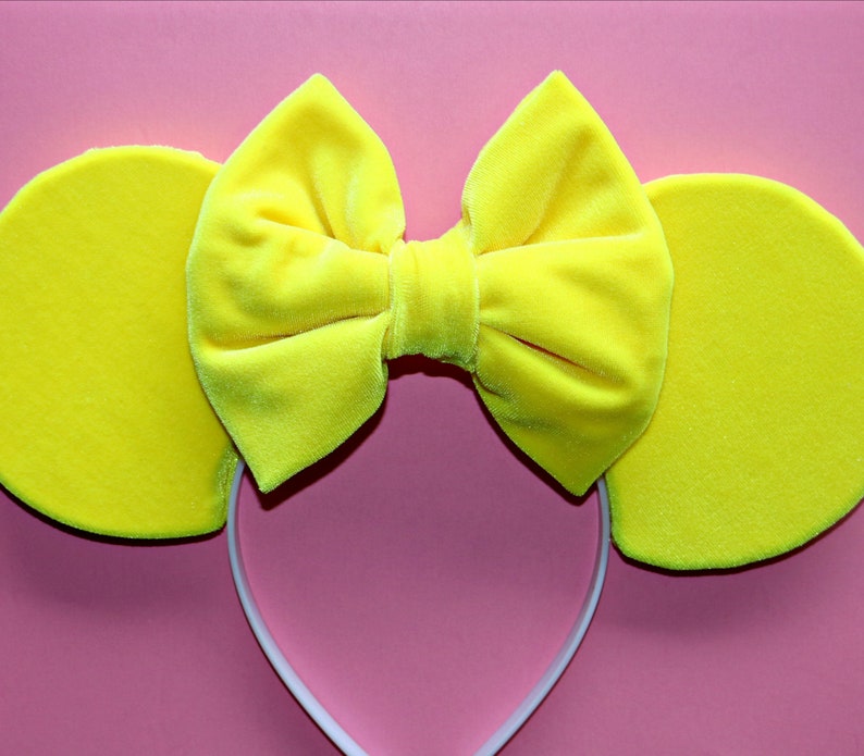 Yellow Velvet Minnie Ears Bright Yellow Velvet Ears Golden - Etsy