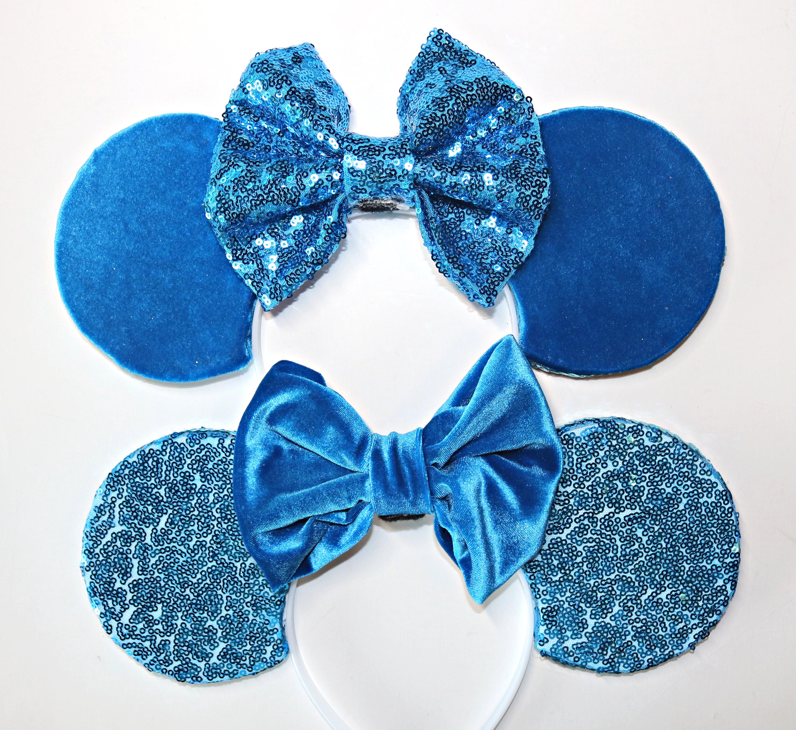 Blue Velvet Minnie Ears Blue Sequin Minnie Ears Blue Minnie | Etsy