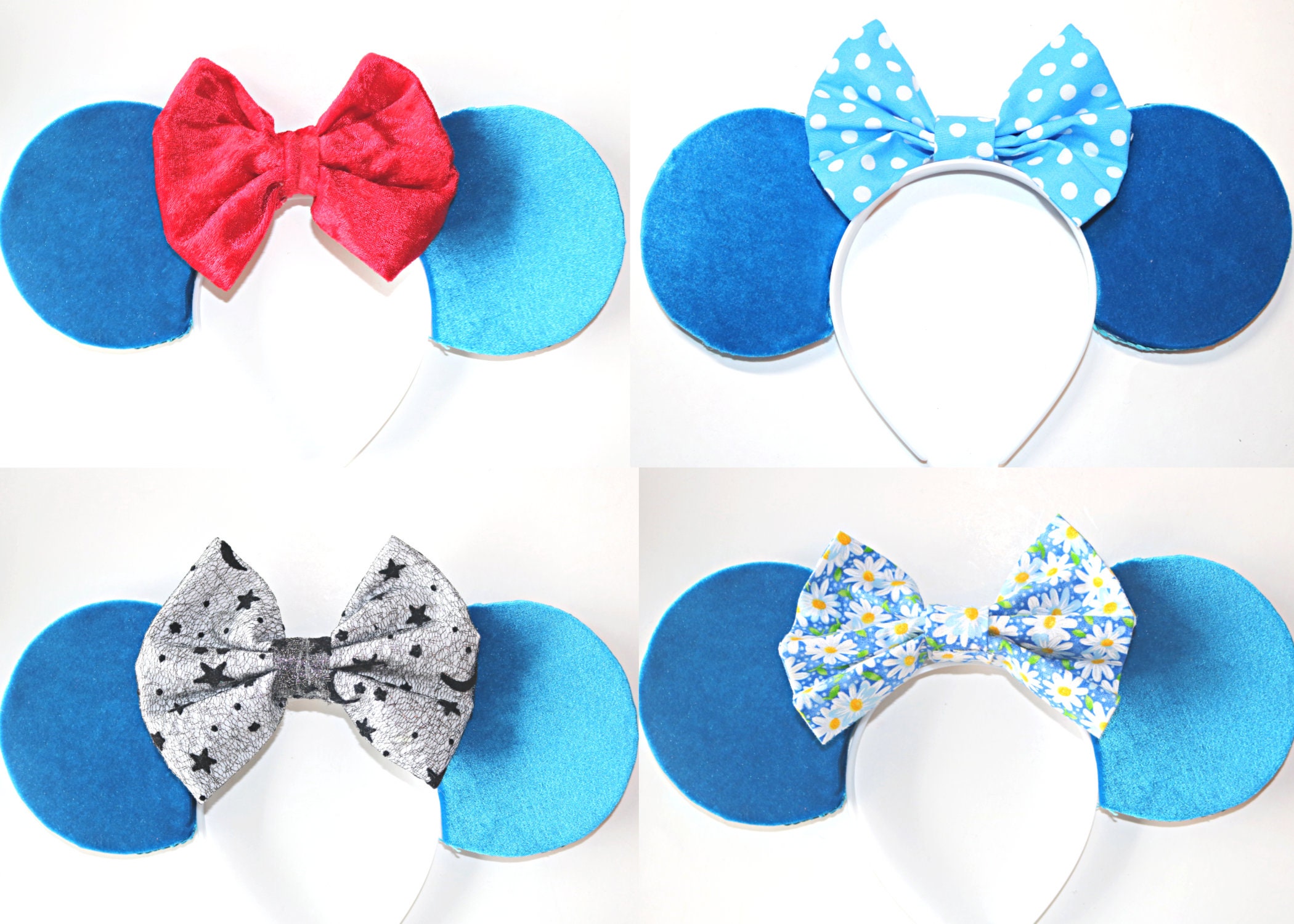 Blue Velvet Minnie Ears Blue Sequin Minnie Ears Blue Minnie | Etsy