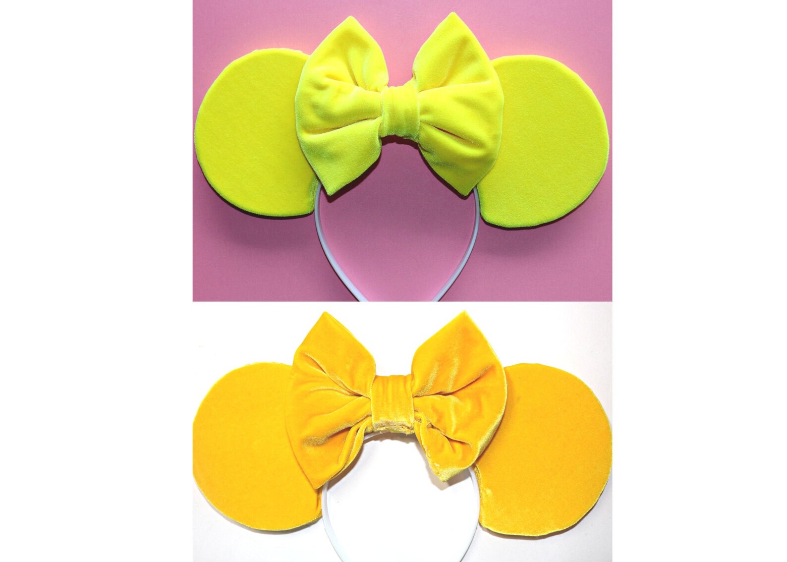 Yellow Velvet Minnie Ears Bright Yellow Velvet Ears Golden - Etsy