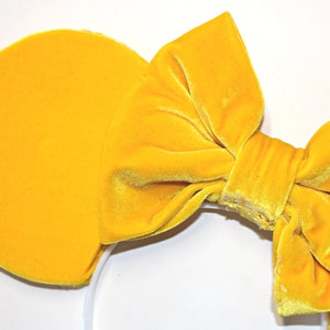 Yellow Velvet Minnie Ears, Bright Yellow Velvet Ears, Golden Yellow ...