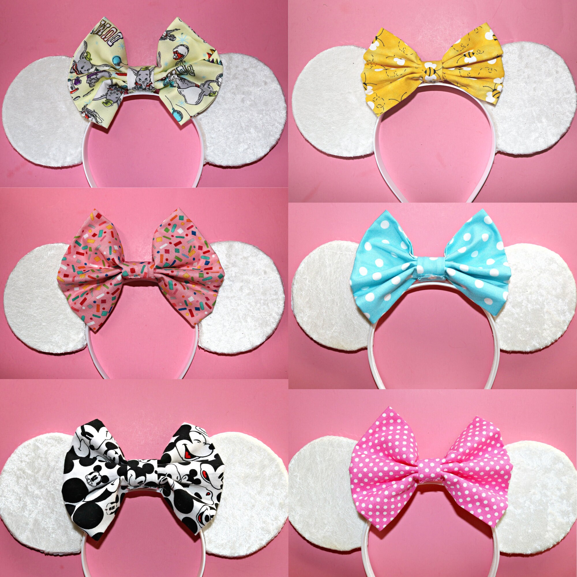 White Velvet Minnie Ears Mouse ears Mickey ears Minnie | Etsy