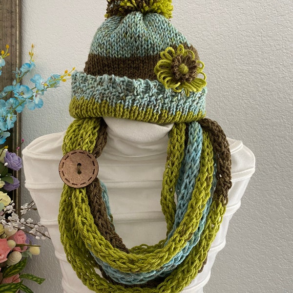 Knitted Button Scarf - Etsy