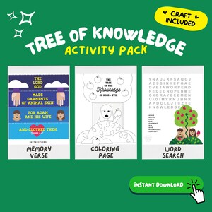 TREE OF KNOWLEDGE Activity Pack for Kids Bible Memory Word Search for ...