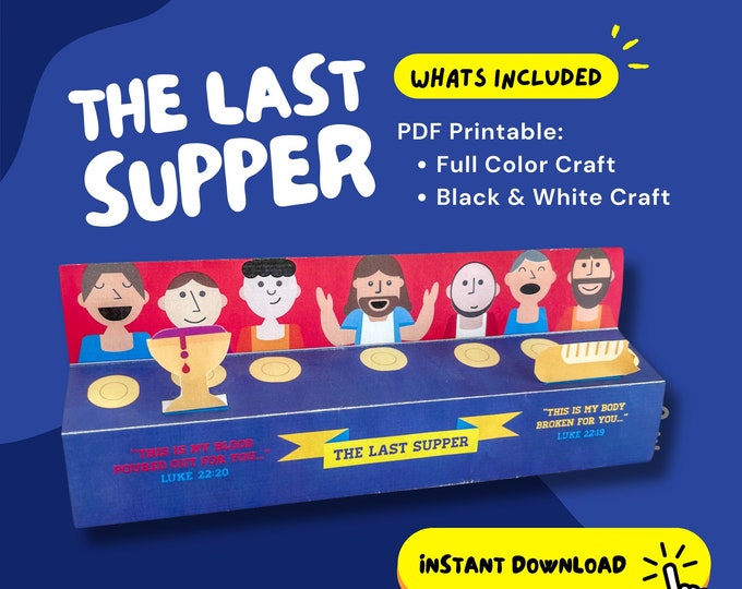 Last Supper Craft: Printable Easter Bible Activity (PDF) - Etsy Canada