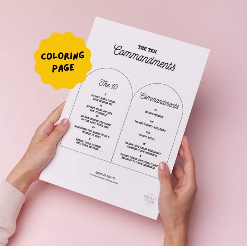 TEN COMMANDMENTS Activity Pack for Kids Memory Verse Printable Word ...