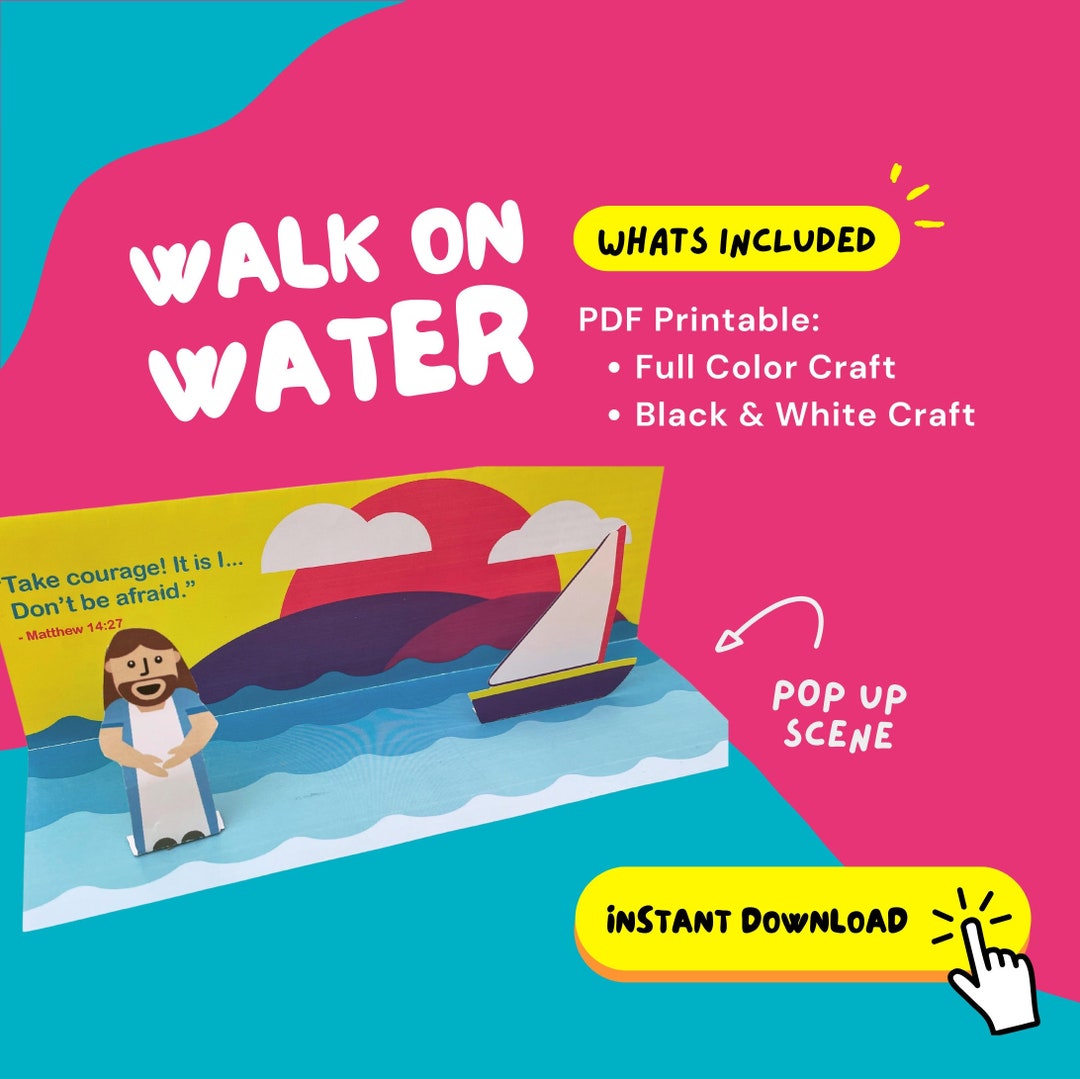 WALKS ON WATER Miracle of Jesus Bible Story Craft for Sunday School ...