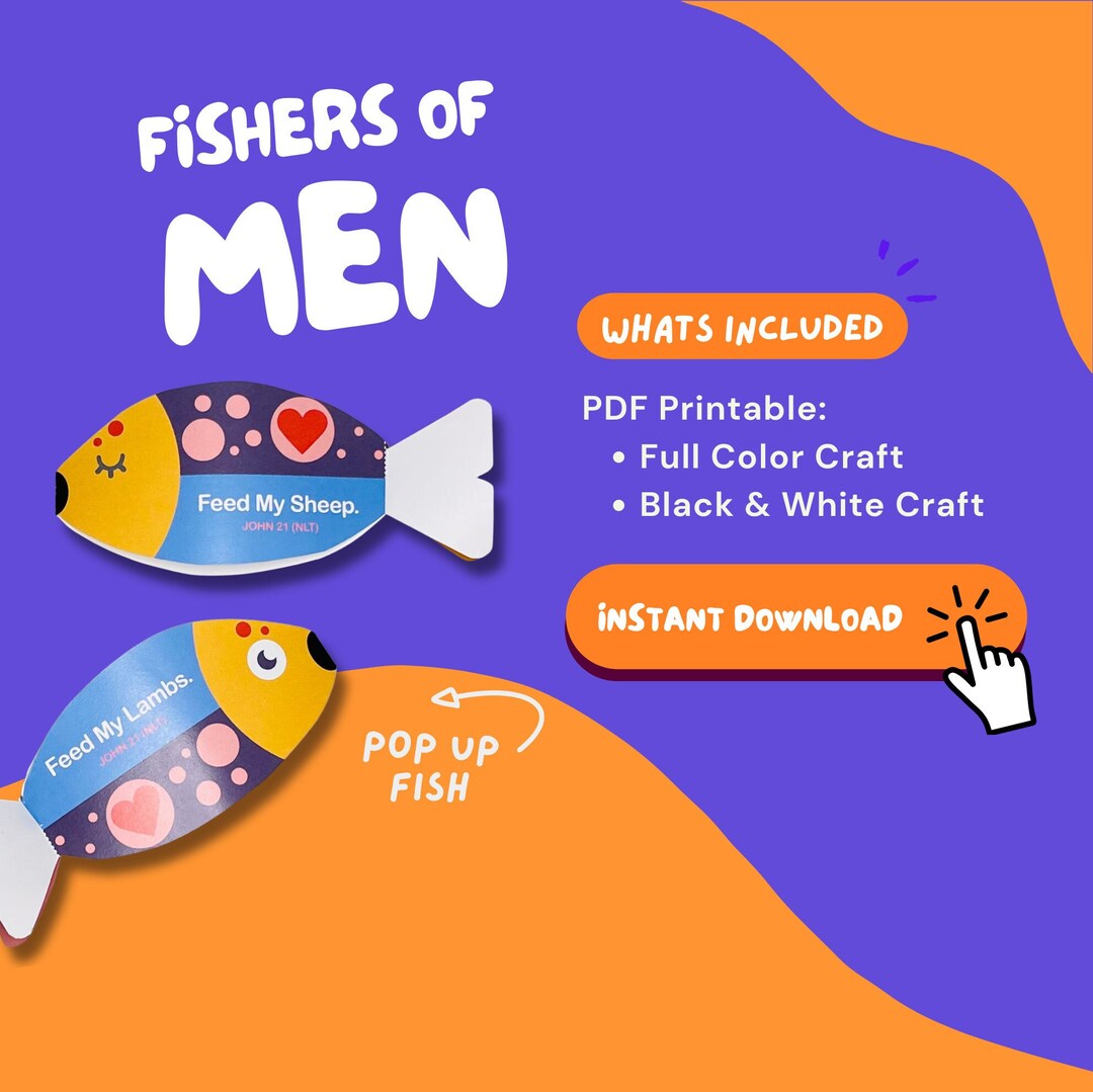 FISHERS OF MEN Miracle of Jesus Bible Craft for Church Lesson for ...