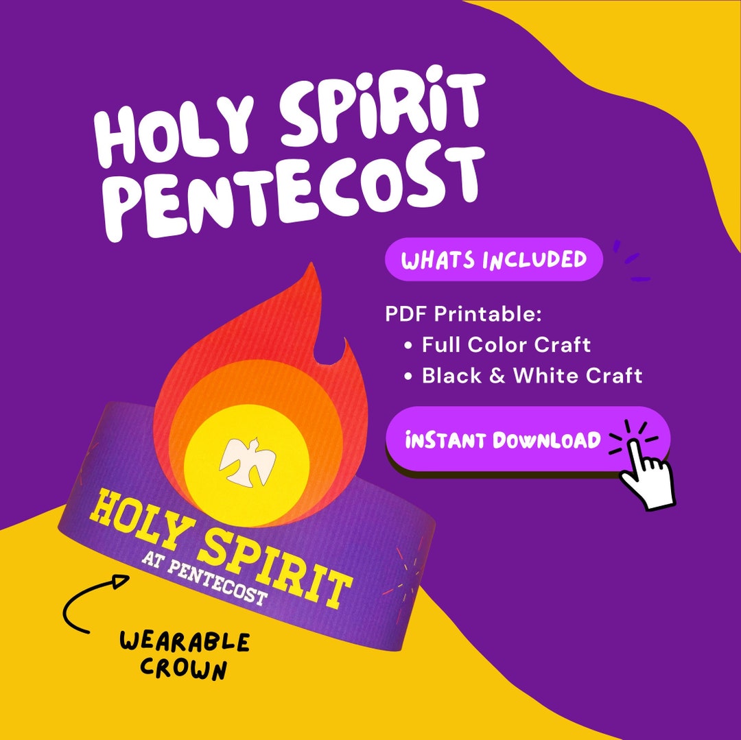 PENTECOST Holy Spirit Craft for Kids Bible Lesson for Sunday School ...