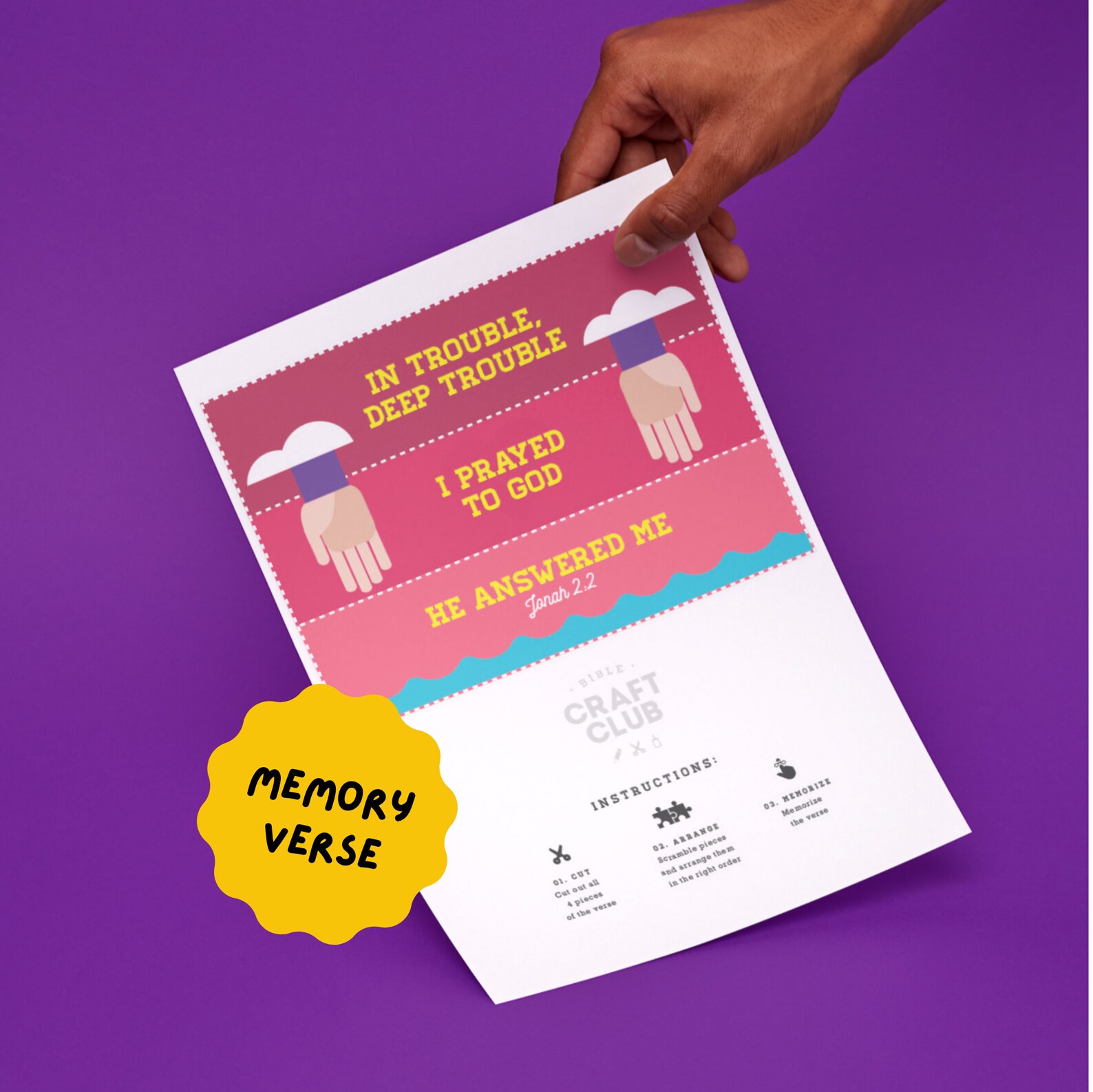 JONAH AND WHALE Activity Pack for Kids Memory Verse Printable Word ...