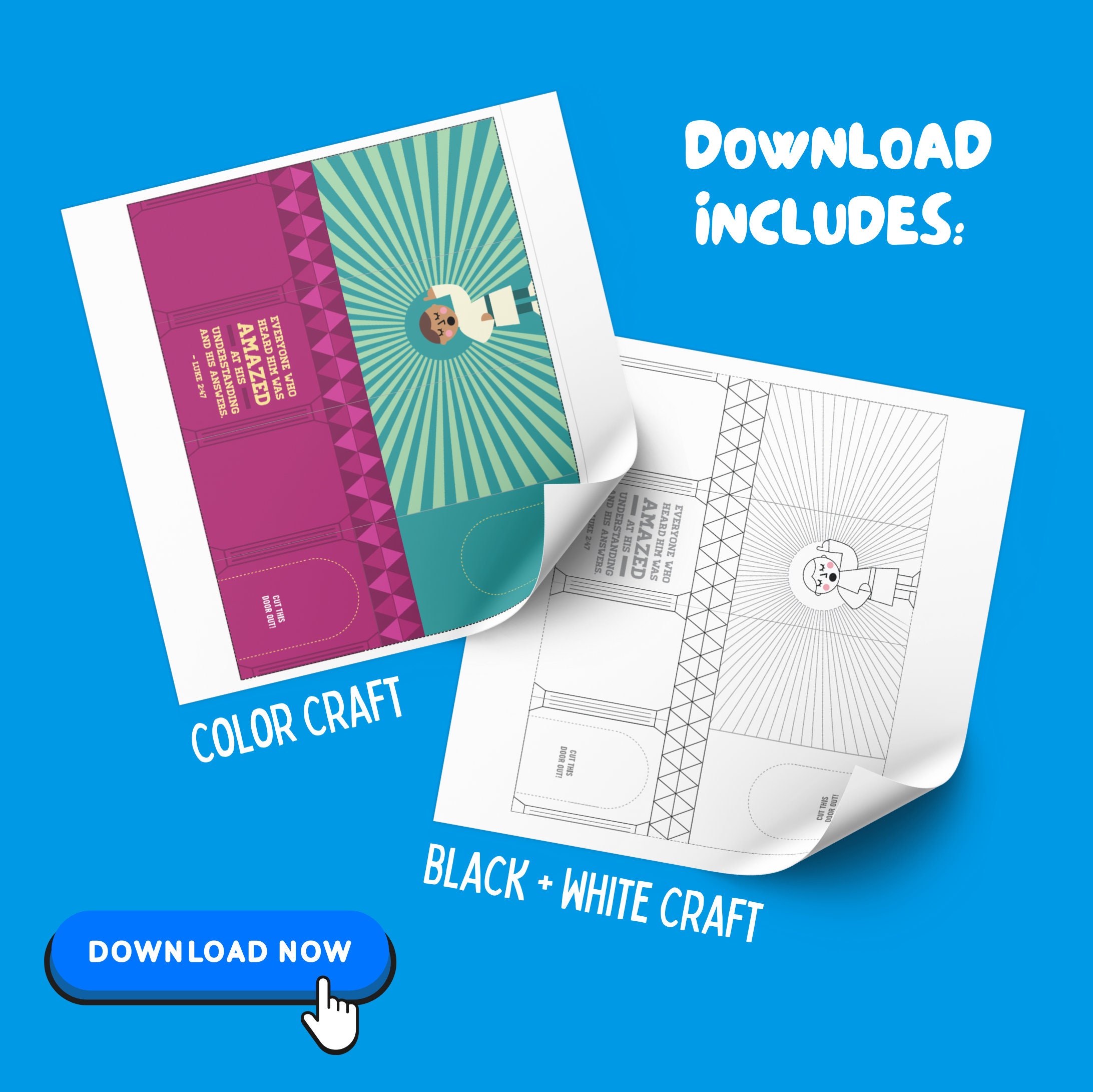 JESUS IN TEMPLE Bible Craft for Sunday School Lesson for Homeschool ...