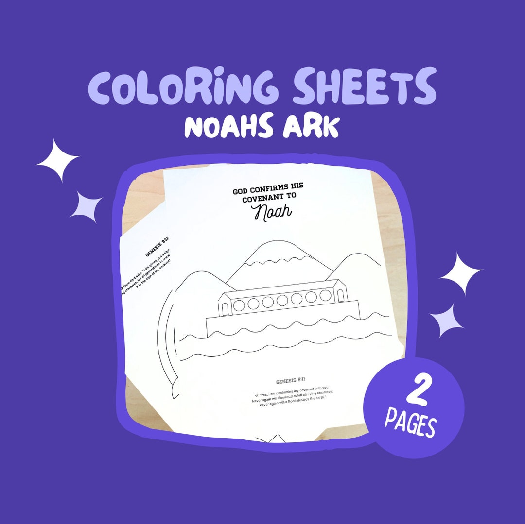 NOAH COLORING PAGES Genesis 9:13 Noahs Ark bible Verse Activity Sunday ...