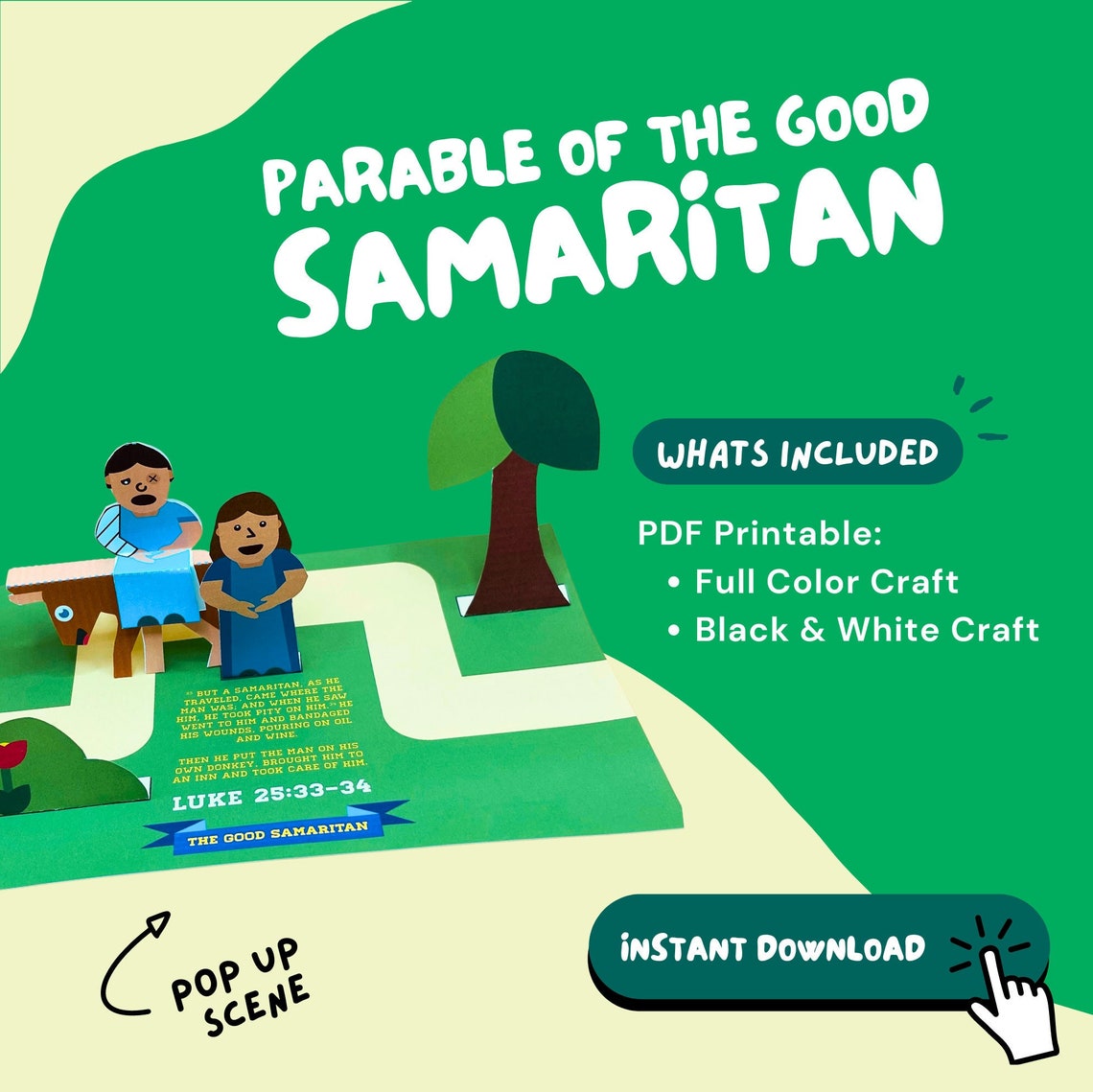 GOOD SAMARITAN PARABLE Bible Craft for Sunday School Lesson for ...