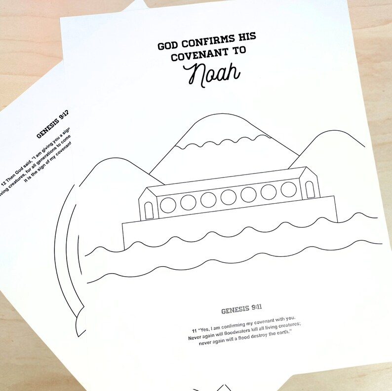 NOAH COLORING PAGES Genesis 9:13 Noahs Ark bible Verse Activity Sunday ...
