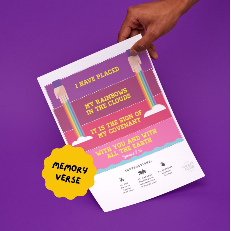 NOAHS ARK Activity Pack for Kids Memory Verse Printable Word Search for ...