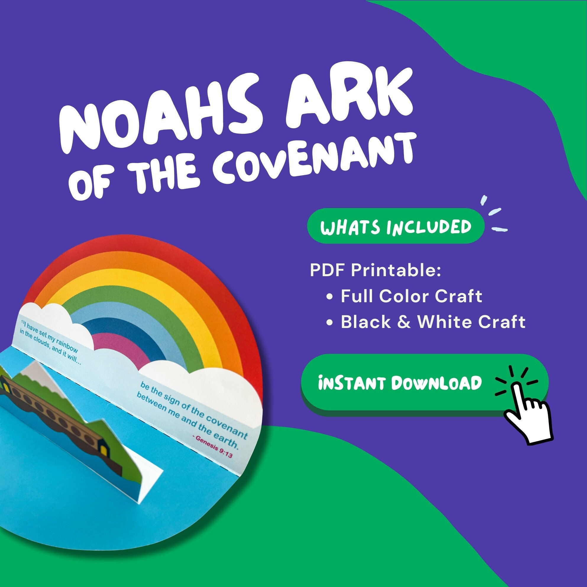 NOAHS ARK COVENANT Bible Craft for Sunday School Lesson for Homeschool ...