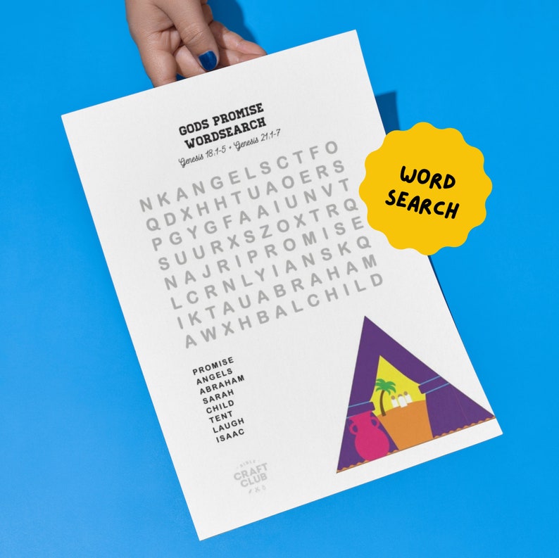 ABRAHAM AND SARAH Activity Pack for Kids Memory Verse Printable Word ...