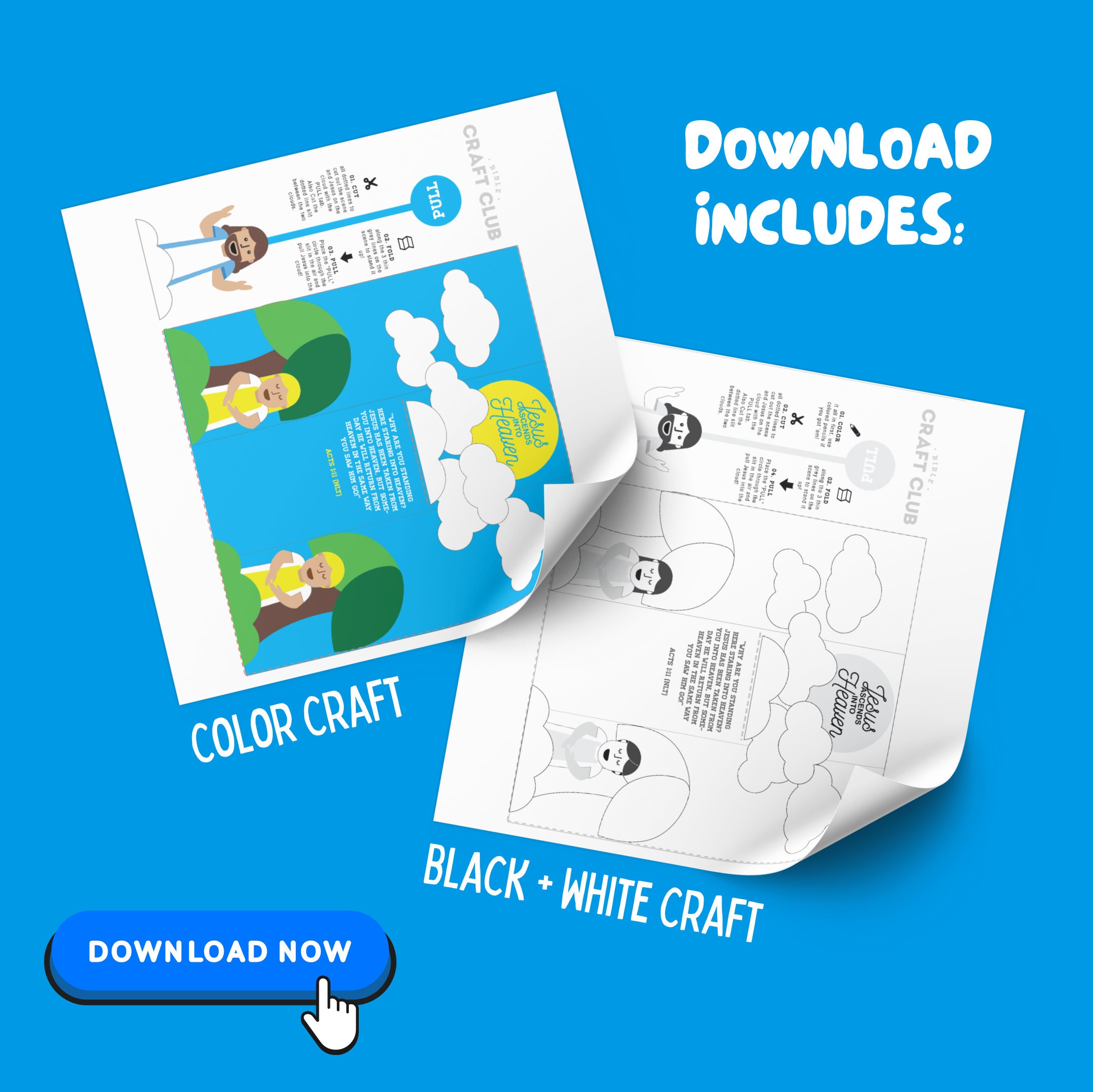 ASCENDS TO HEAVEN Bible Craft for Sunday School Lesson for Homeschool ...