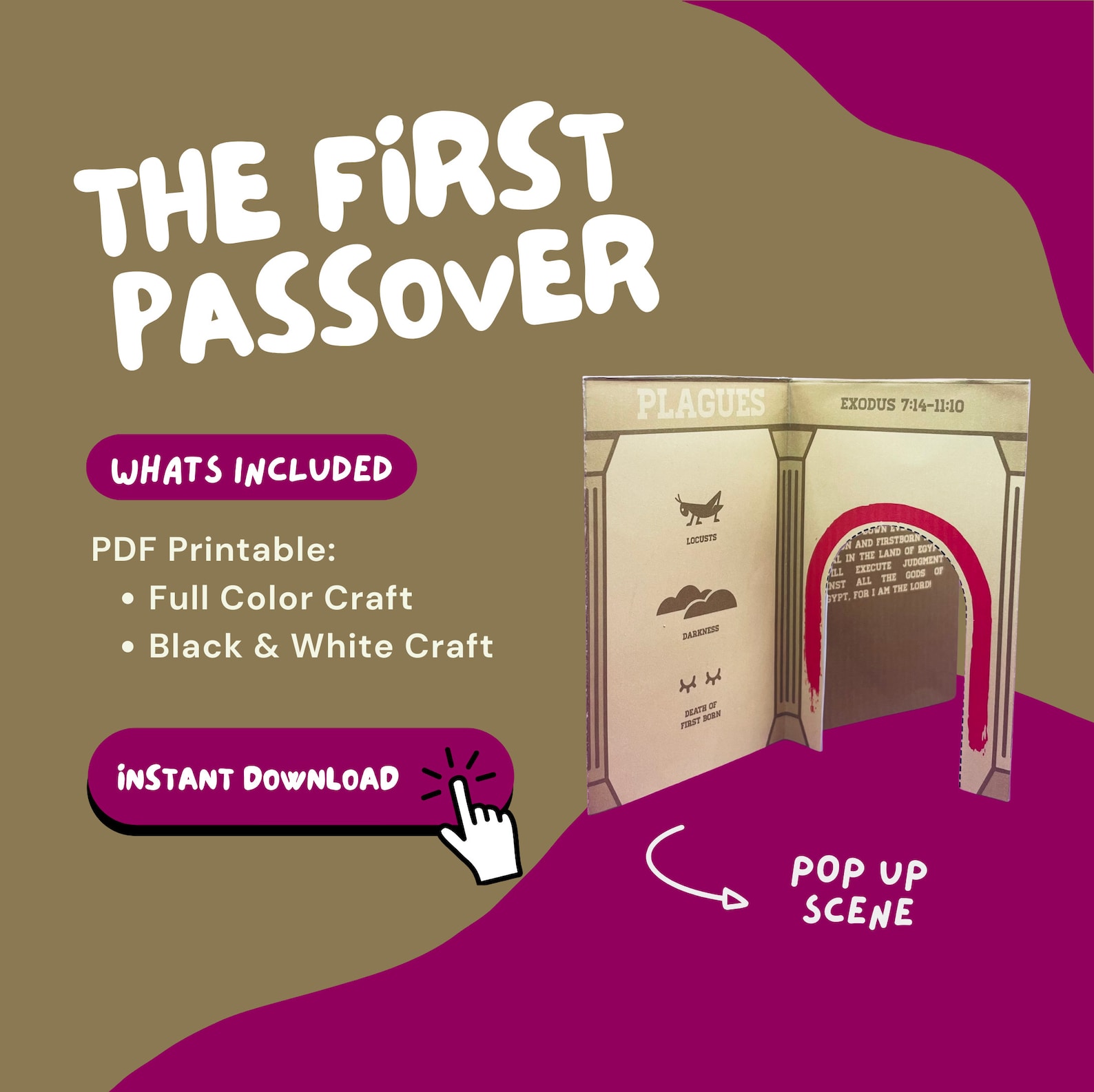 EXODUS Bible Craft Pack Activity for Story of Moses Craft of Burning ...