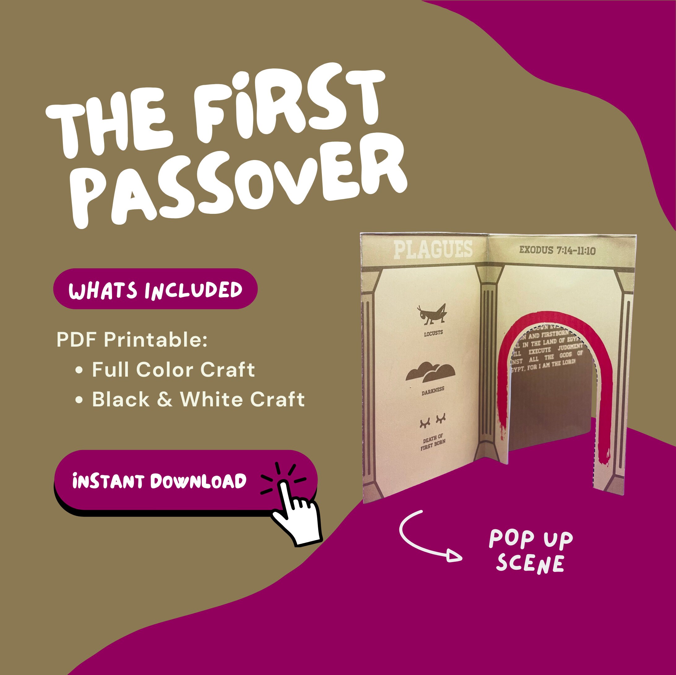 EXODUS Bible Craft Pack Activity for Story of Moses Craft of Burning ...