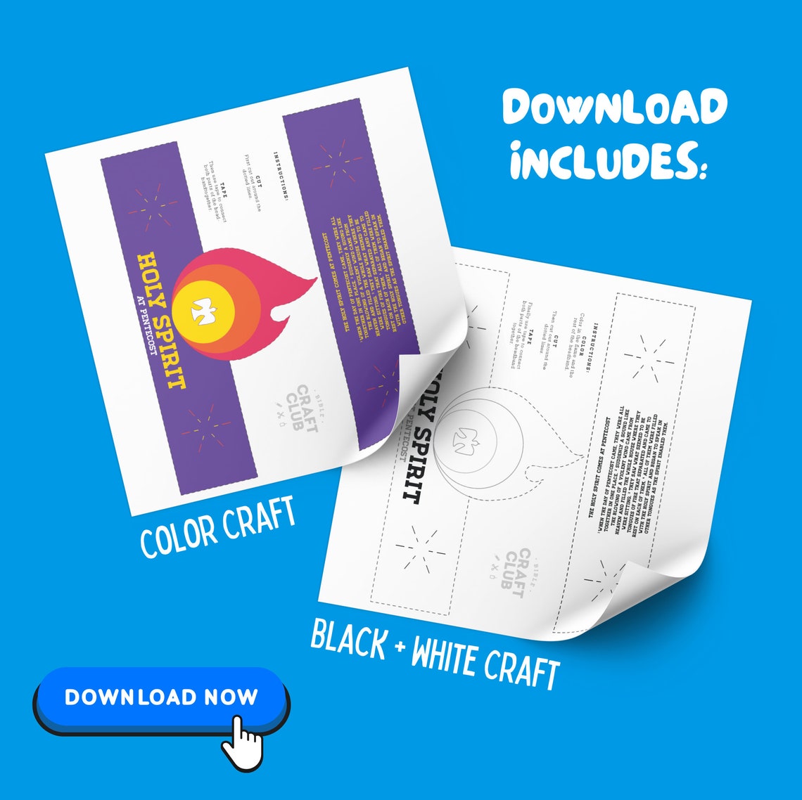 STORY OF PENTECOST Bible Craft for Sunday School Lesson for Homeschool ...