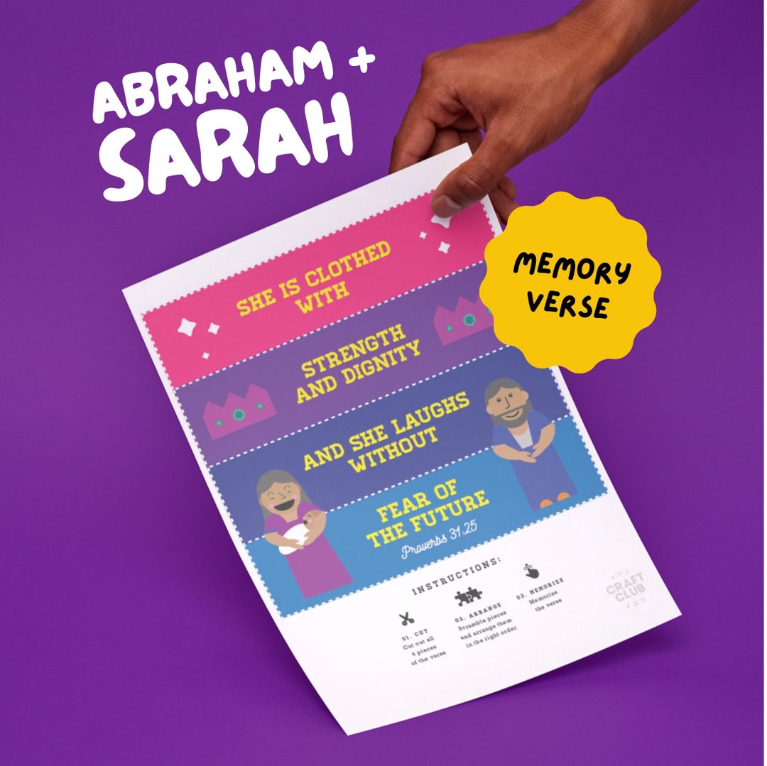 TRUST MEMORY VERSE for Kids Bible Story of Abraham and Sarah Activity ...