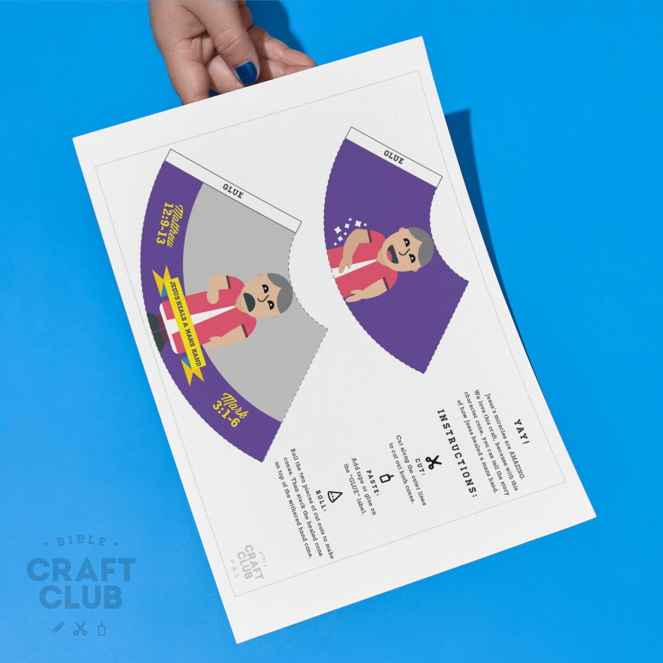 WITHERED HAND Miracle of Jesus Bible Craft for Church Lesson for ...