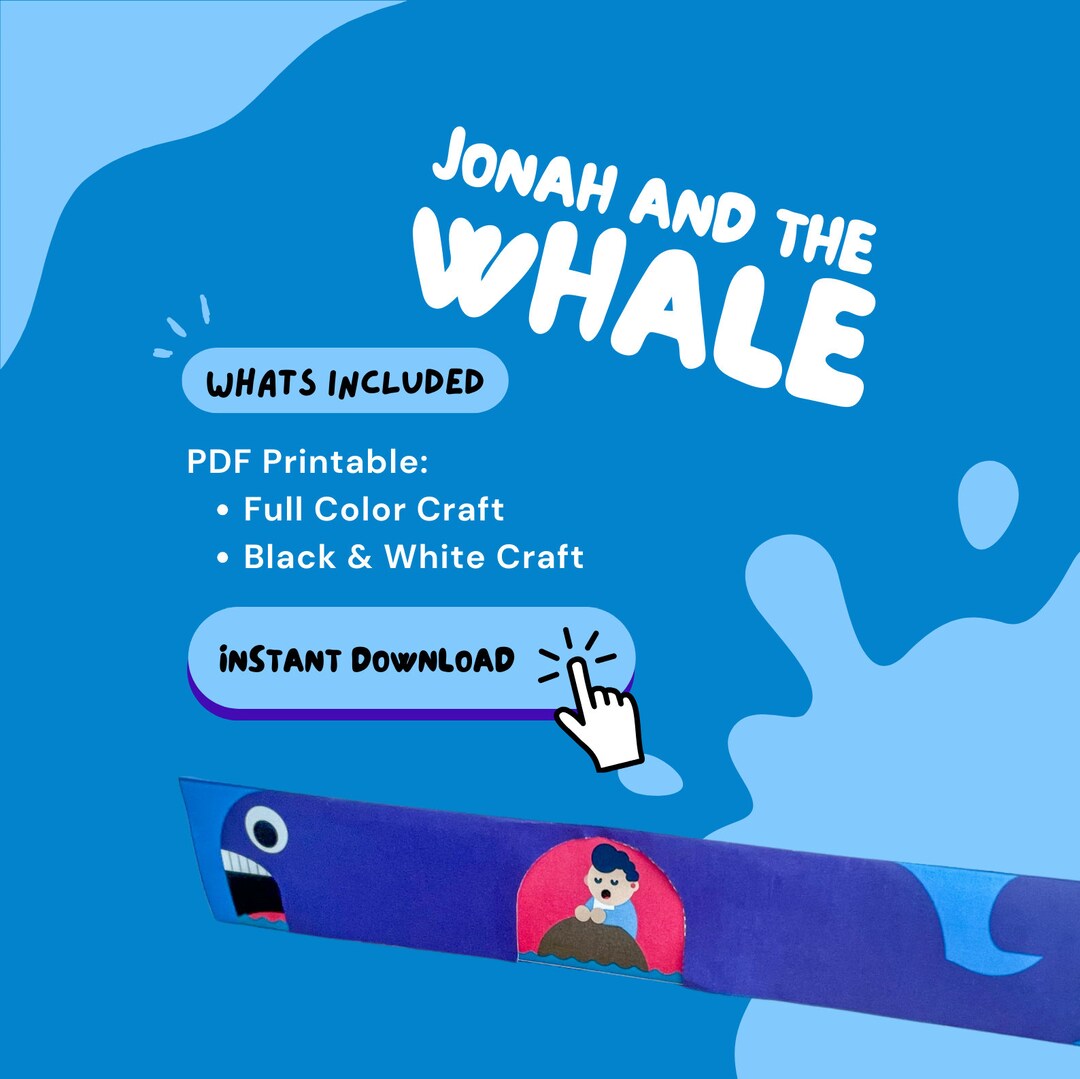 JONAH AND WHALE Miracle of Jesus Craft for Church Lesson for Homeschool ...
