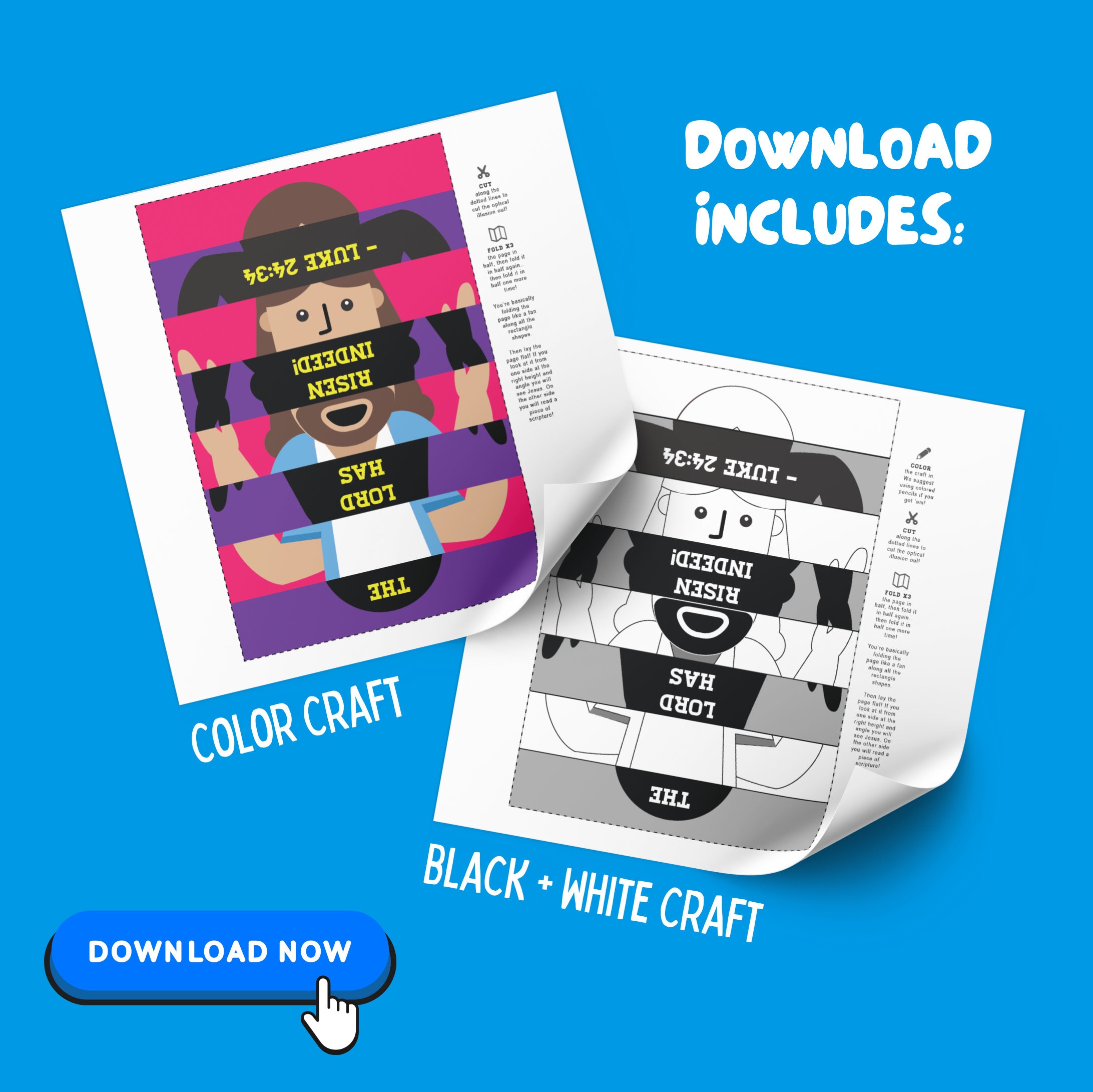 ROAD TO EMMAUS Craft for Easter Pop up Printable Bible Lesson for ...