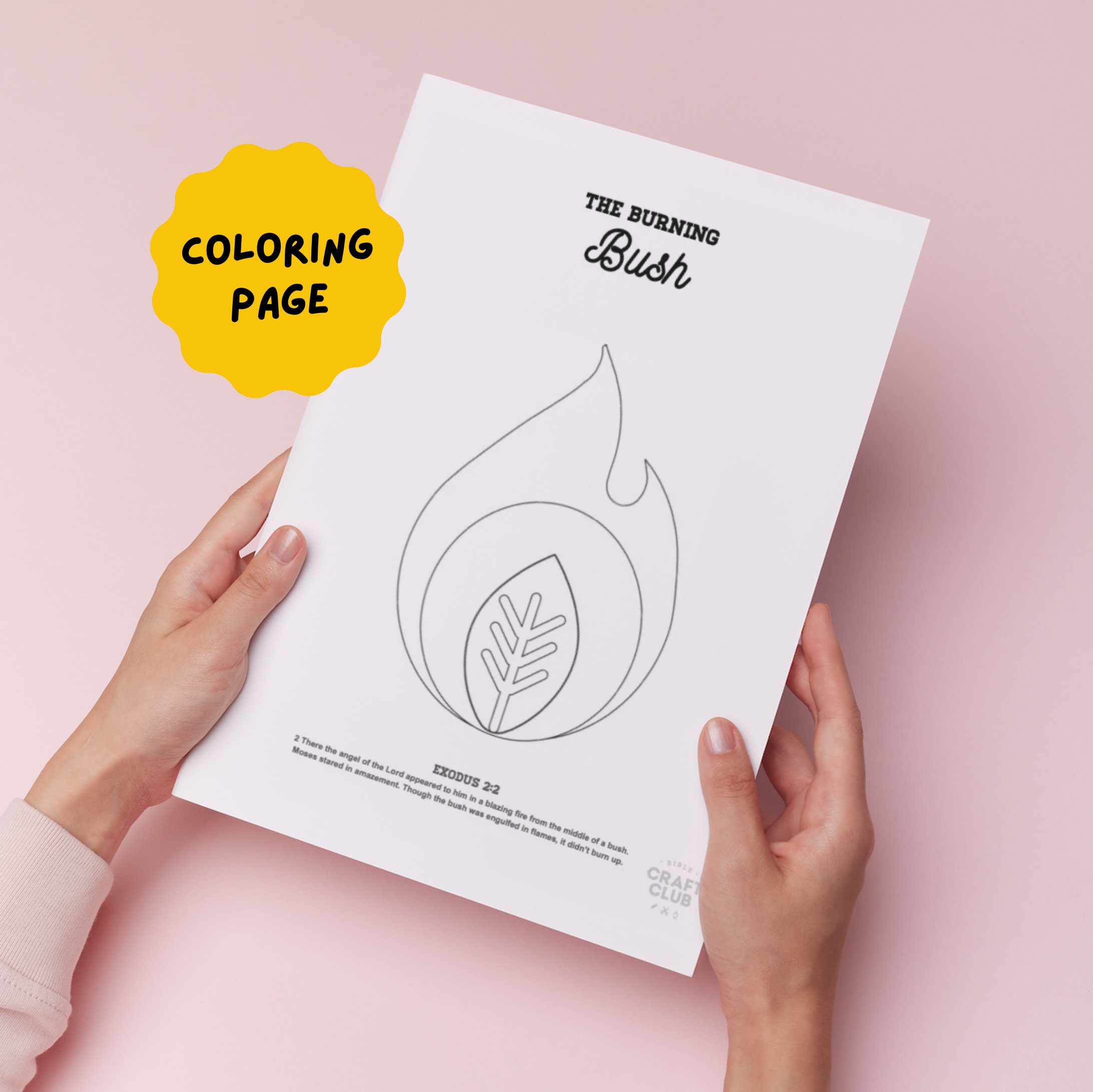 BURNING BUSH Activity Pack for Kids Memory Verse Printable Word Search ...