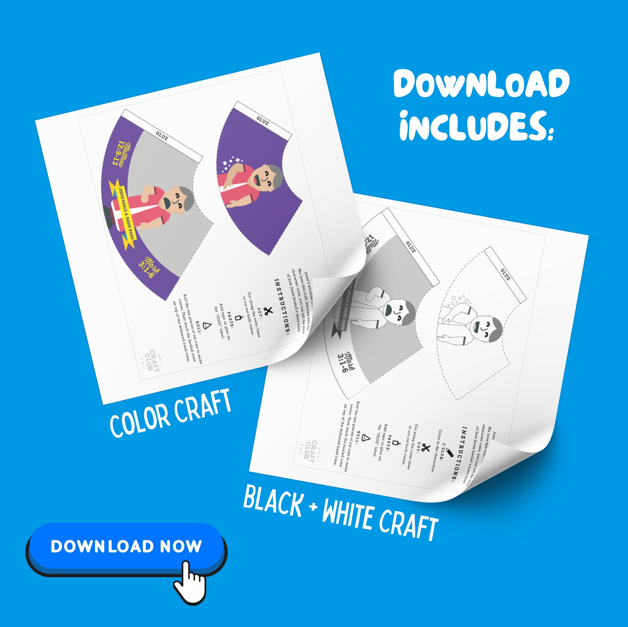 WITHERED HAND Miracle of Jesus Bible Craft Lesson for Homeschool Bible ...