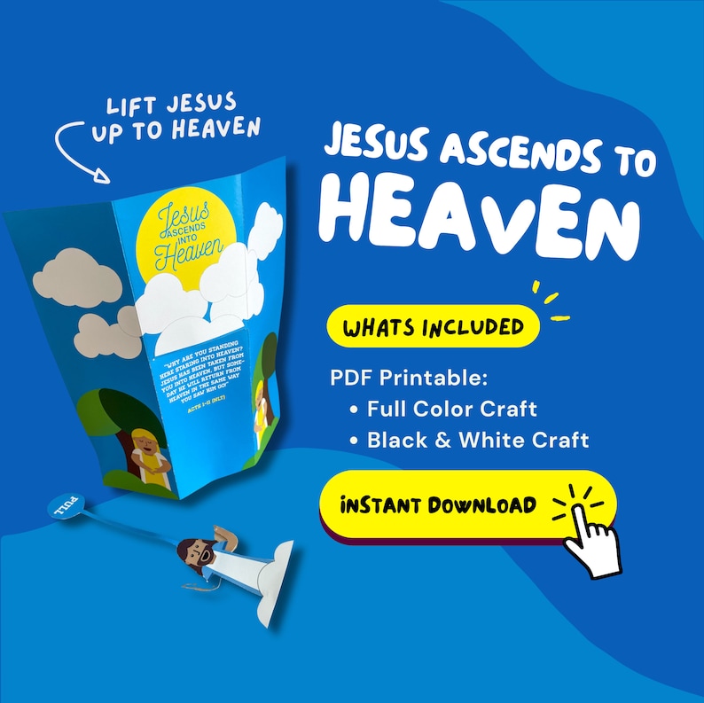 Jesus Ascends to Heaven Craft, Sunday School Activity (PDF Pattern) - Etsy