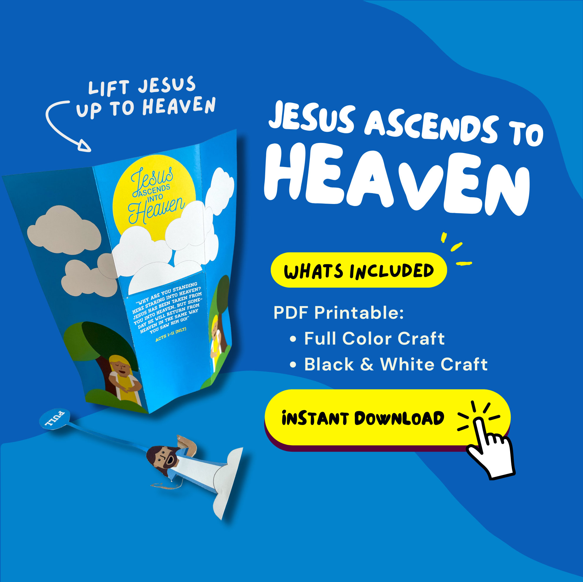 ASCENDS TO HEAVEN Bible Craft for Sunday School Lesson for Homeschool ...