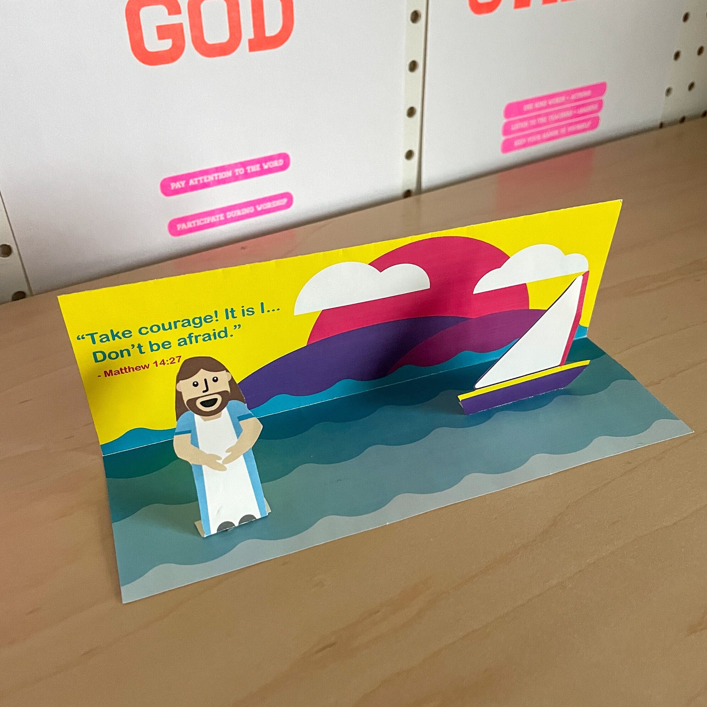 WALKS ON WATER Miracle of Jesus Bible Craft for Church Lesson for ...