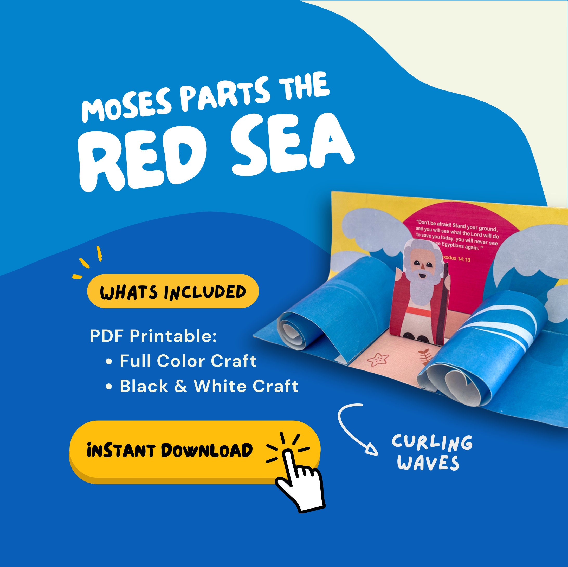 Exodus Bible Story Craft Pack: Moses, Passover, Red Sea (digital ...