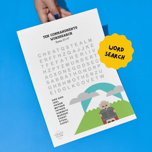 TEN COMMANDMENTS Activity Pack for Kids Memory Verse Printable Word ...
