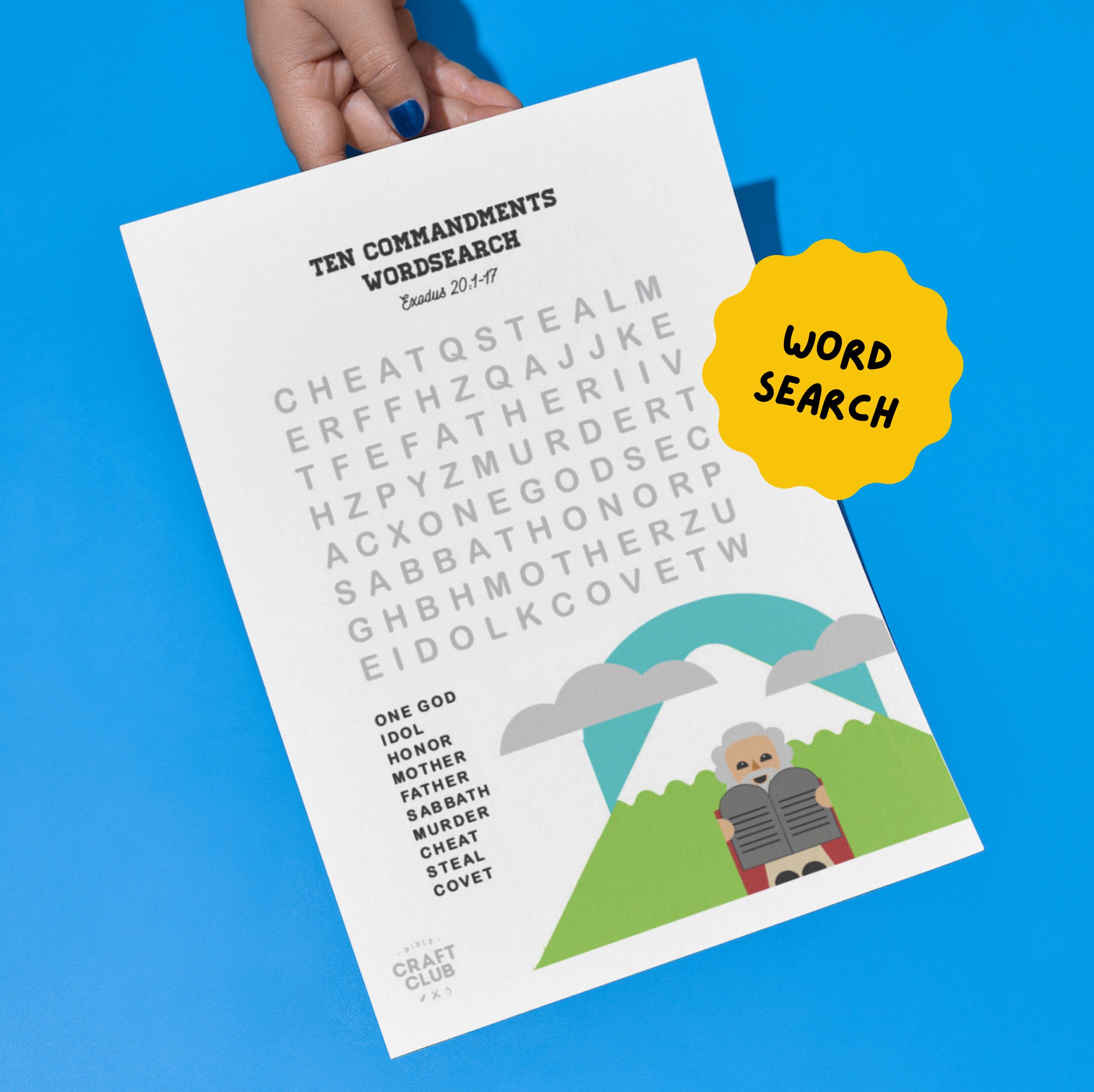 TEN COMMANDMENTS Bible Activity Pack Kids Bible Craft Kids Bible Lesson ...