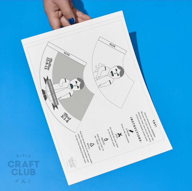 WITHERED HAND Miracle of Jesus Bible Craft for Church Lesson for ...