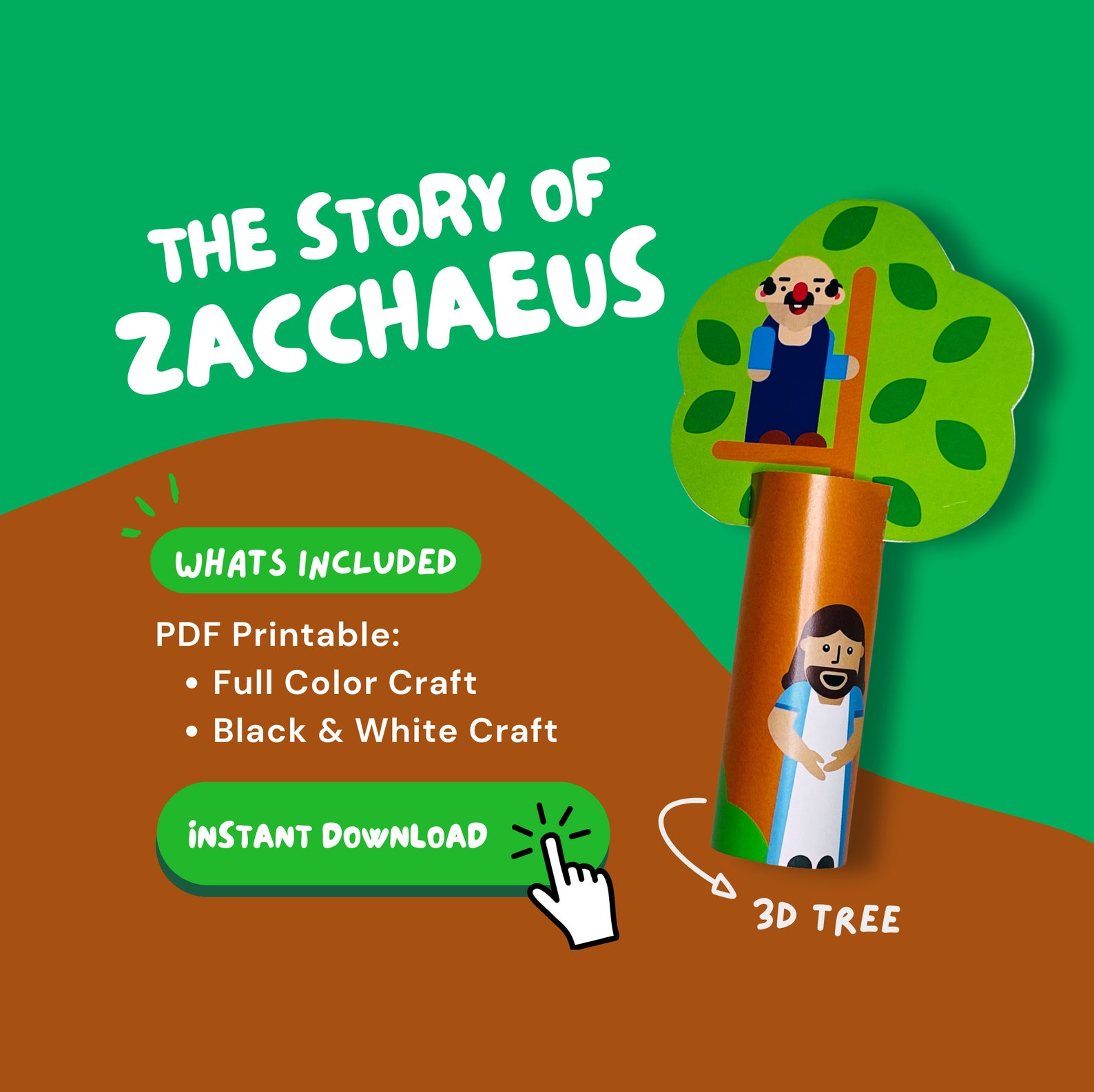STORY OF ZACCHAEUS Bible Craft for Kids Sunday School Activity for ...