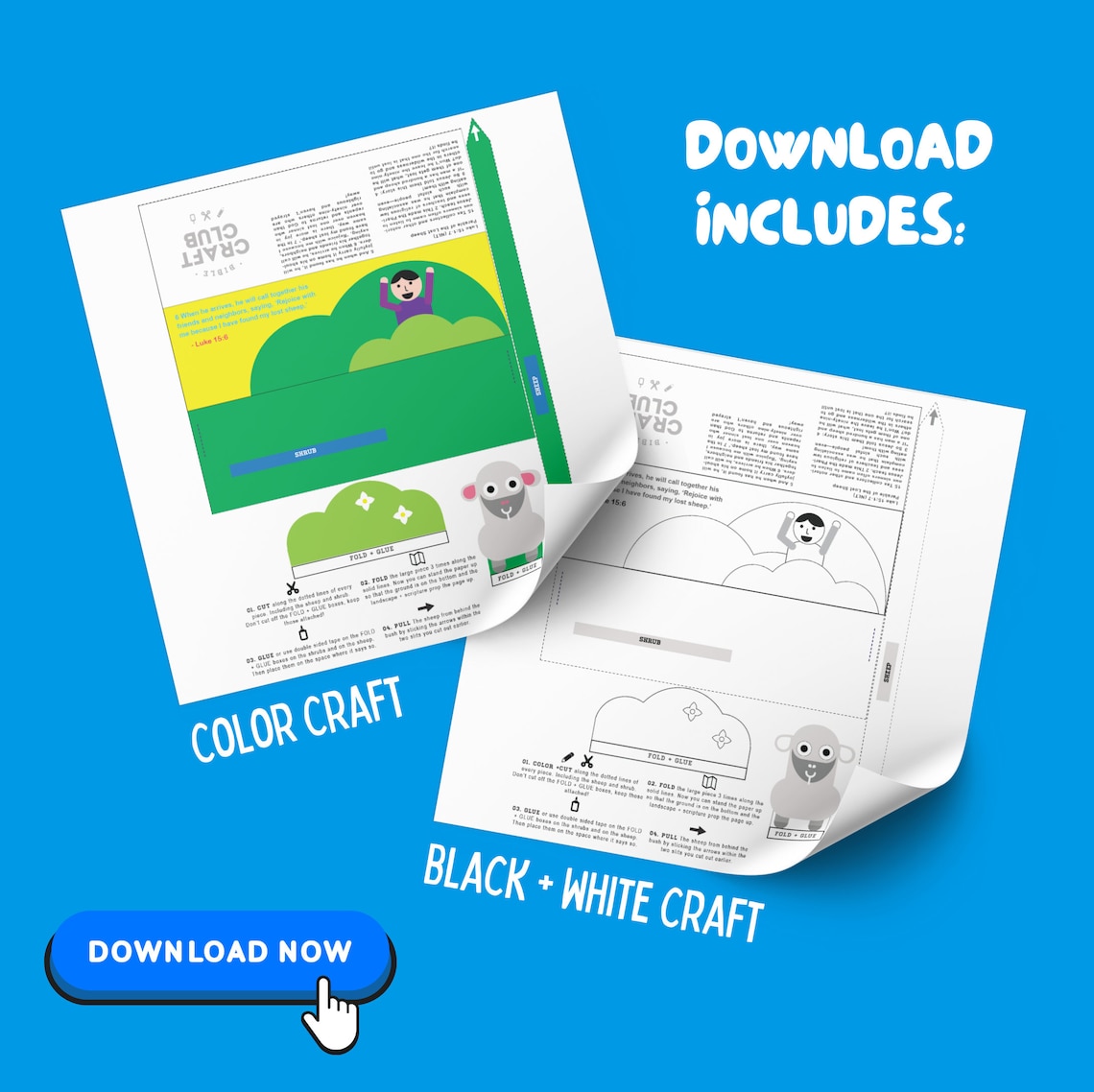 LOST SHEEP PARABLE Bible Craft for Sunday School Lesson for Homeschool ...