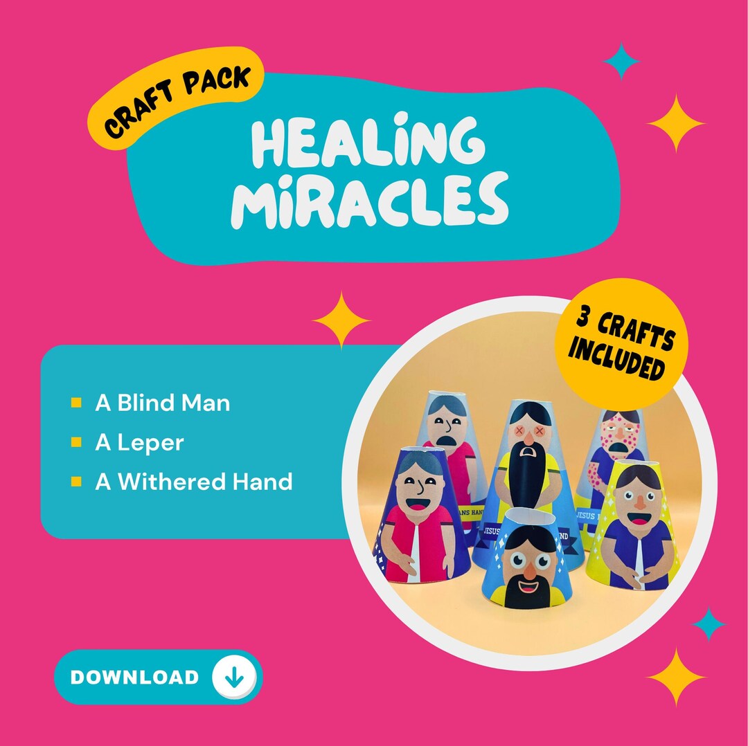 HEALING MIRACLES Bible Craft Pack for Kids Sunday School Craft for ...