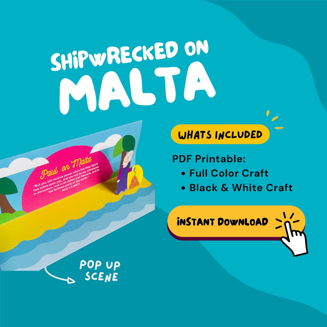 SHIPWRECKED ON MALTA Bible Craft for Sunday School Lesson for ...