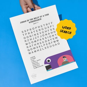 JONAH AND WHALE Activity Pack for Kids Memory Verse Printable Word ...