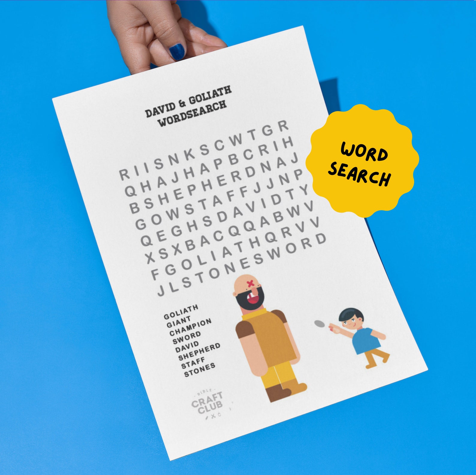 DAVID AND GOLIATH Activity Pack for Kids Memory Verse Printable Word ...