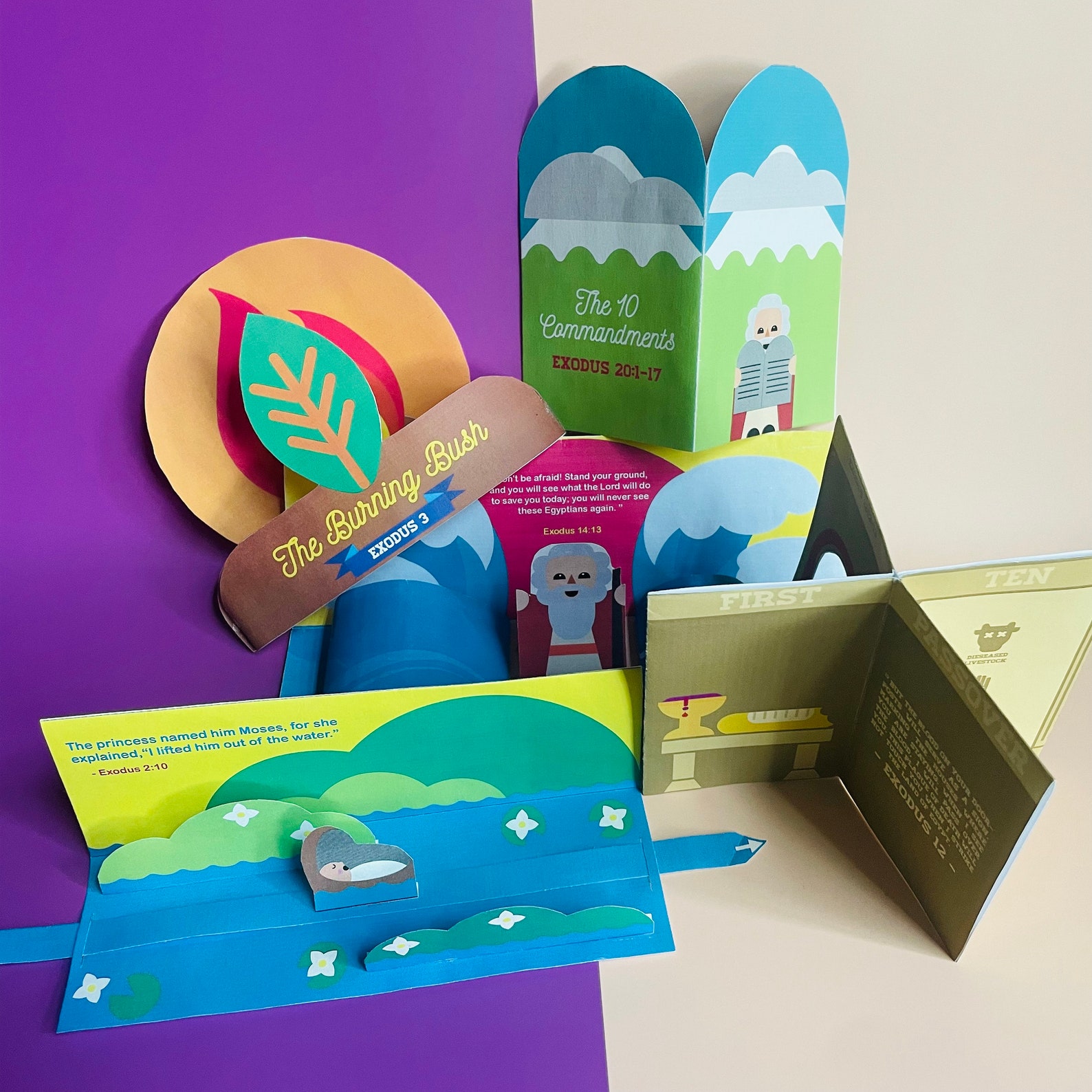 Exodus Bible Story Craft Pack: Moses, Passover, Red Sea (digital ...