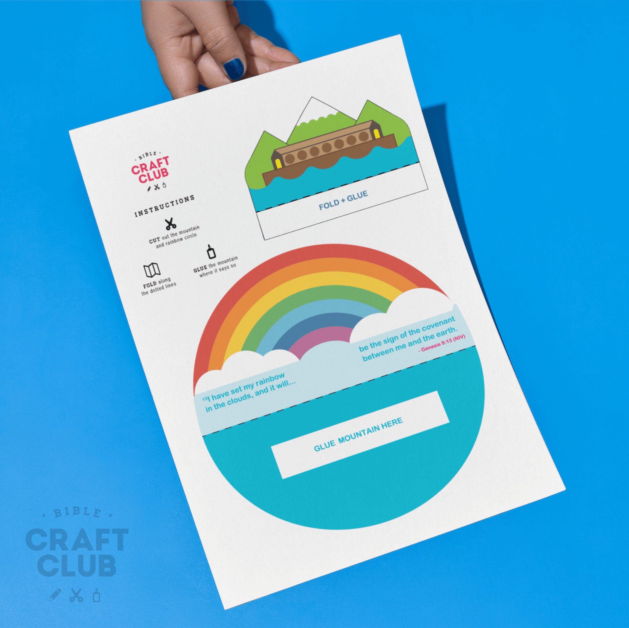 NOAHS ARK Rainbow Craft for Kids Sunday School Lesson for Homeschool ...