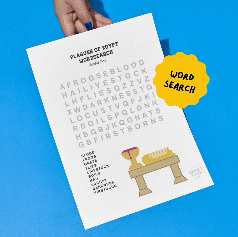 PASSOVER Activity Pack for Kids Memory Verse Printable Word Search for ...