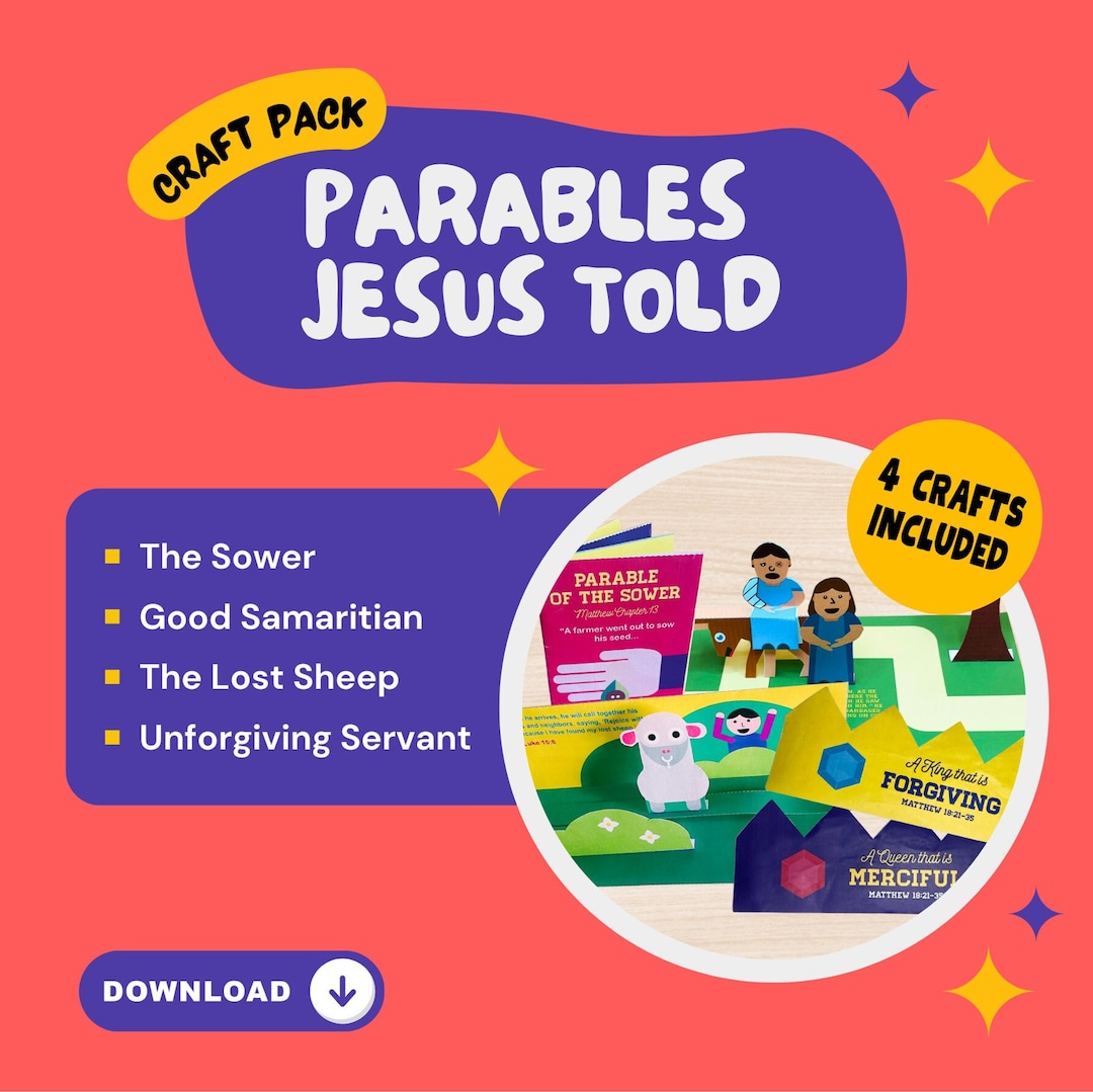 PARABLES Bible Craft Pack for Kids Sunday School Activity for ...