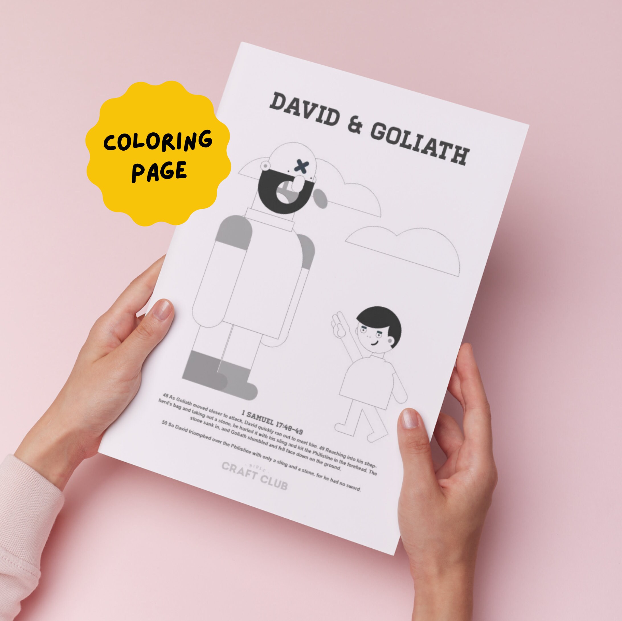 DAVID AND GOLIATH Activity Pack for Kids Memory Verse Printable Word ...